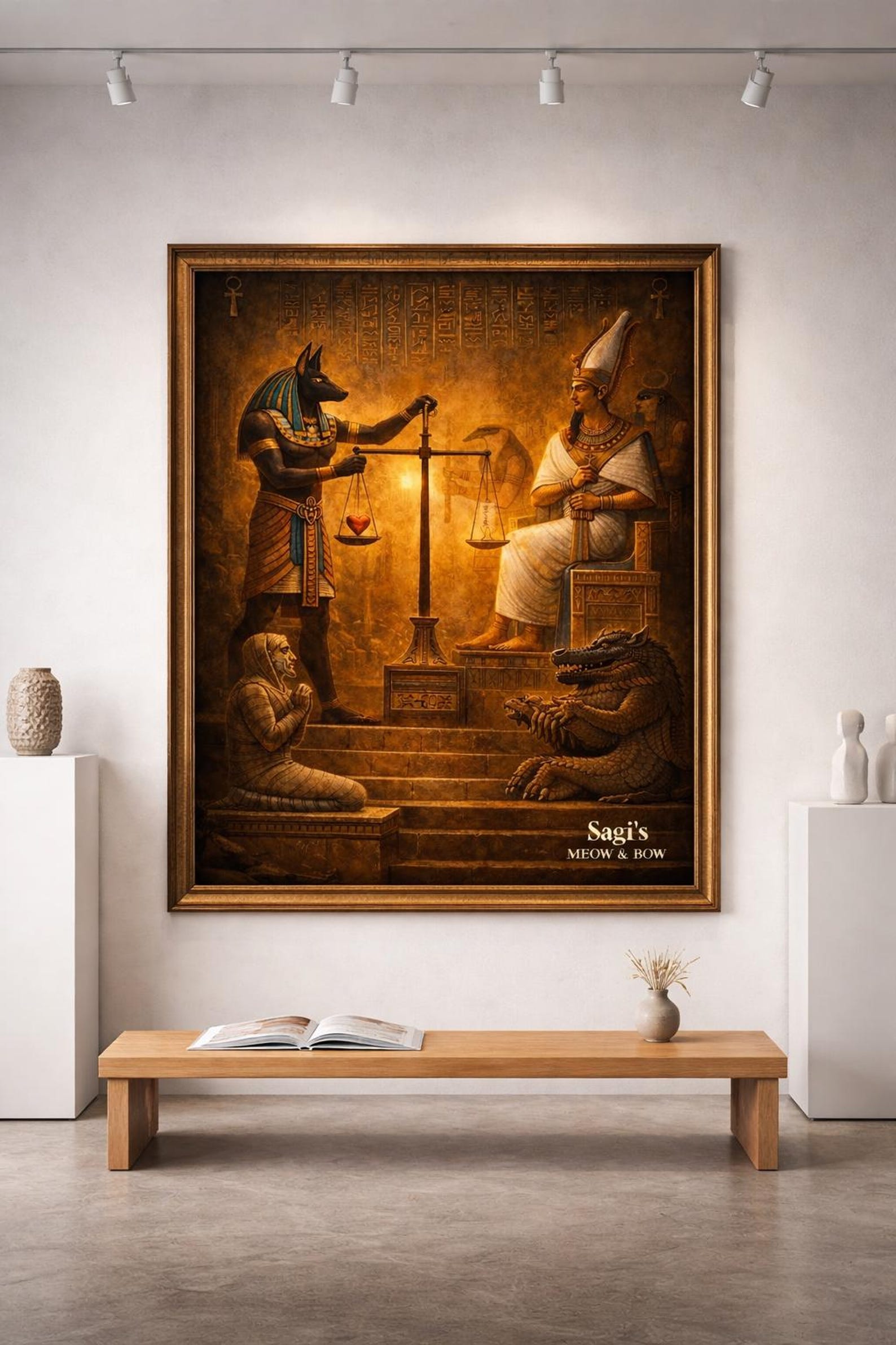 Anubis Weighing the Heart Wall Art, Egyptian Judgment Scene, Ancient ...