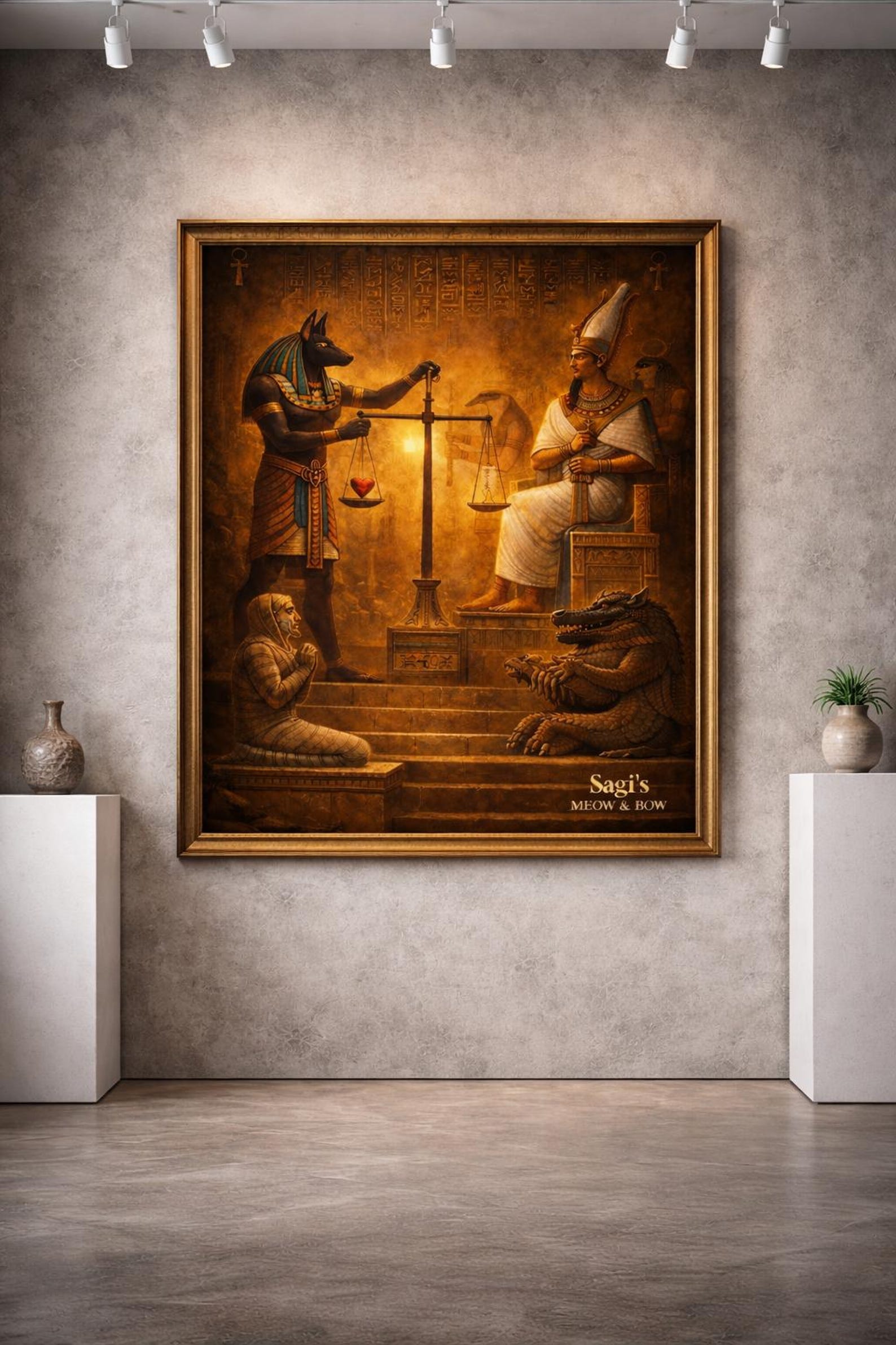 Anubis Weighing the Heart Wall Art, Egyptian Judgment Scene, Ancient ...