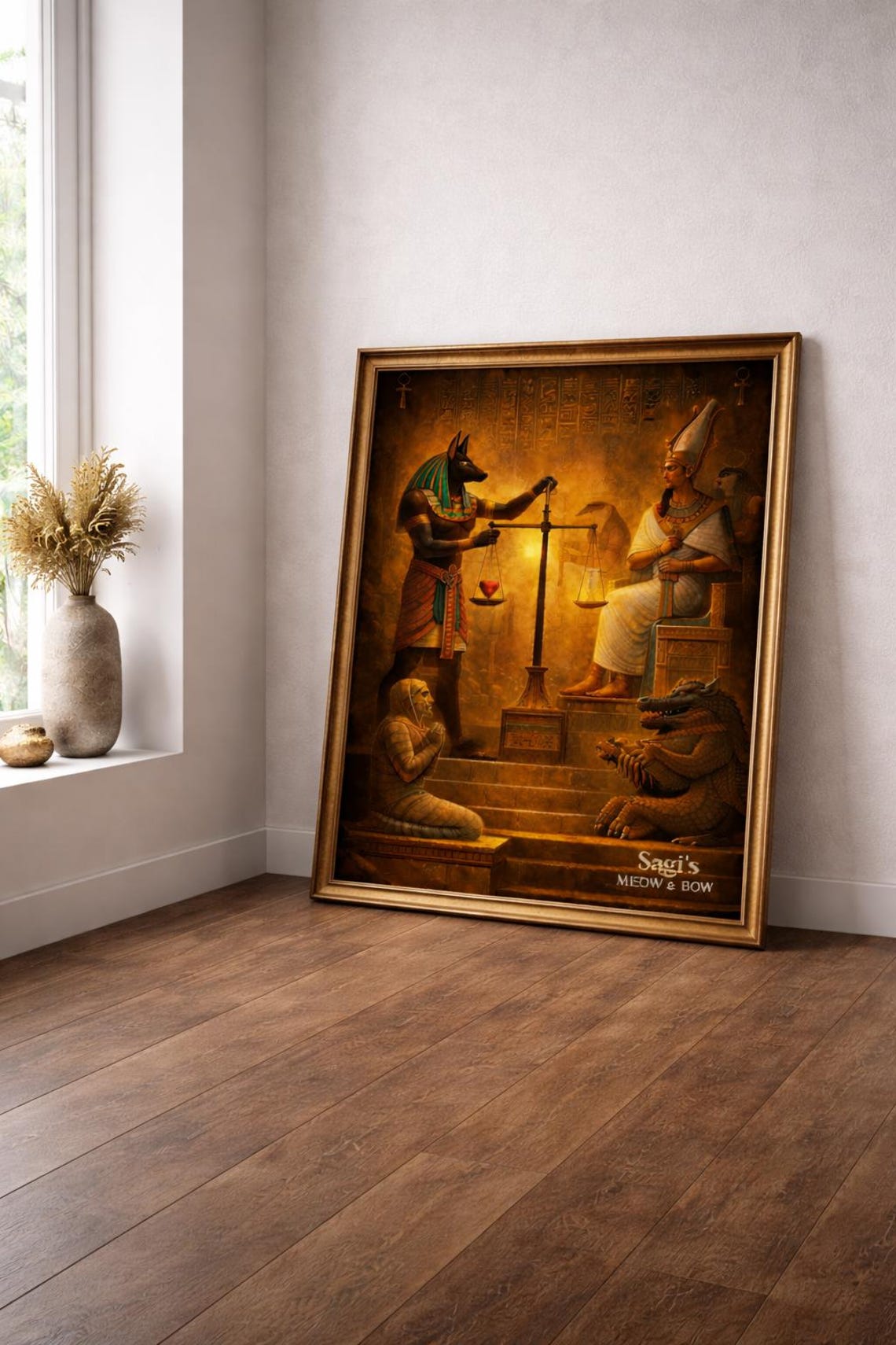 Anubis Weighing the Heart Wall Art, Egyptian Judgment Scene, Ancient ...