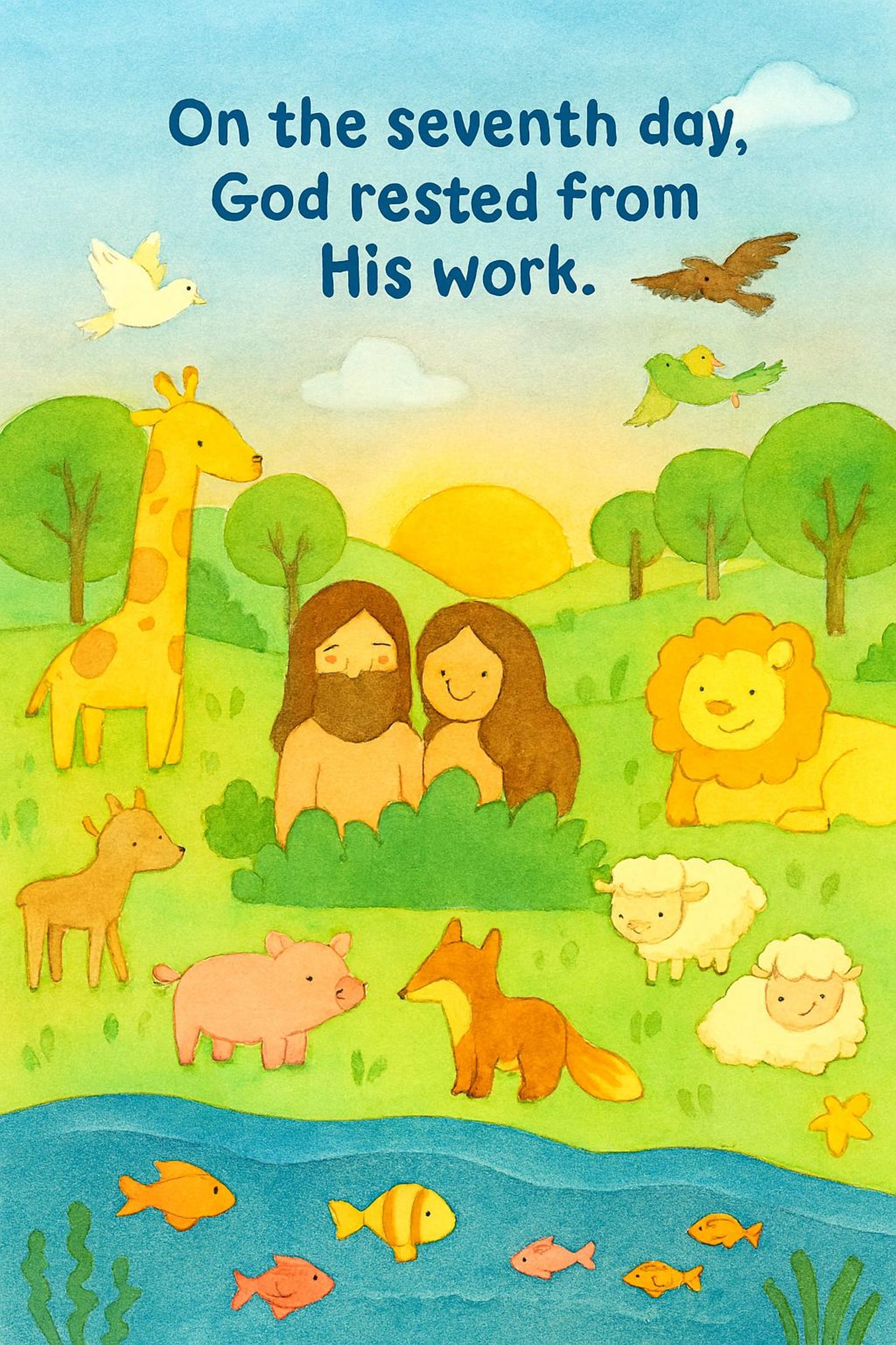 Genesis 1 Creation Story for Kids | Bible Story Printable | 7 Days of ...