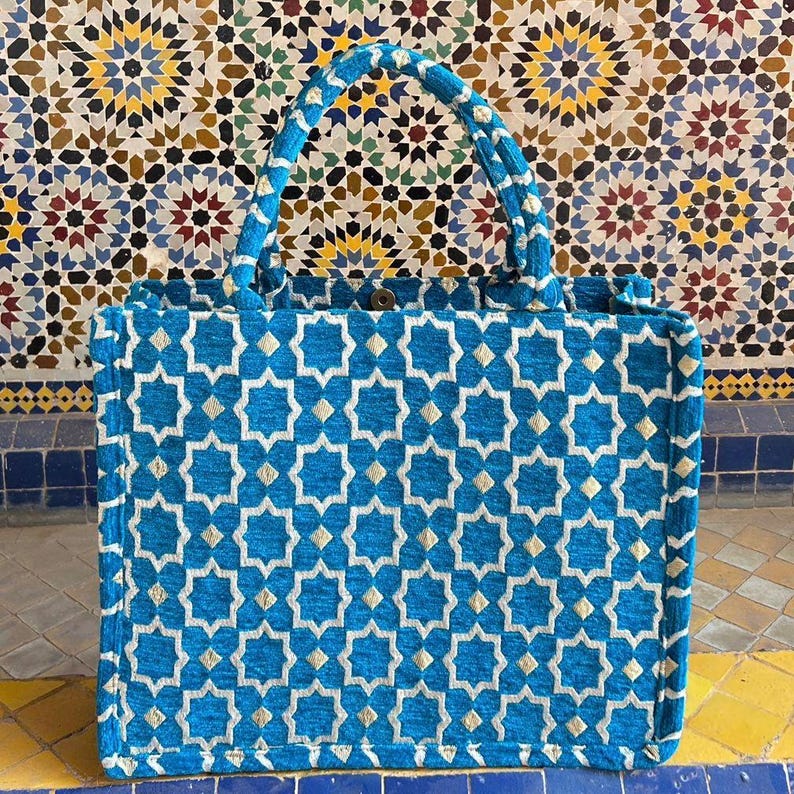 Handmade Moroccan Brocade Tote Bag, Gold Thread Detail - Etsy