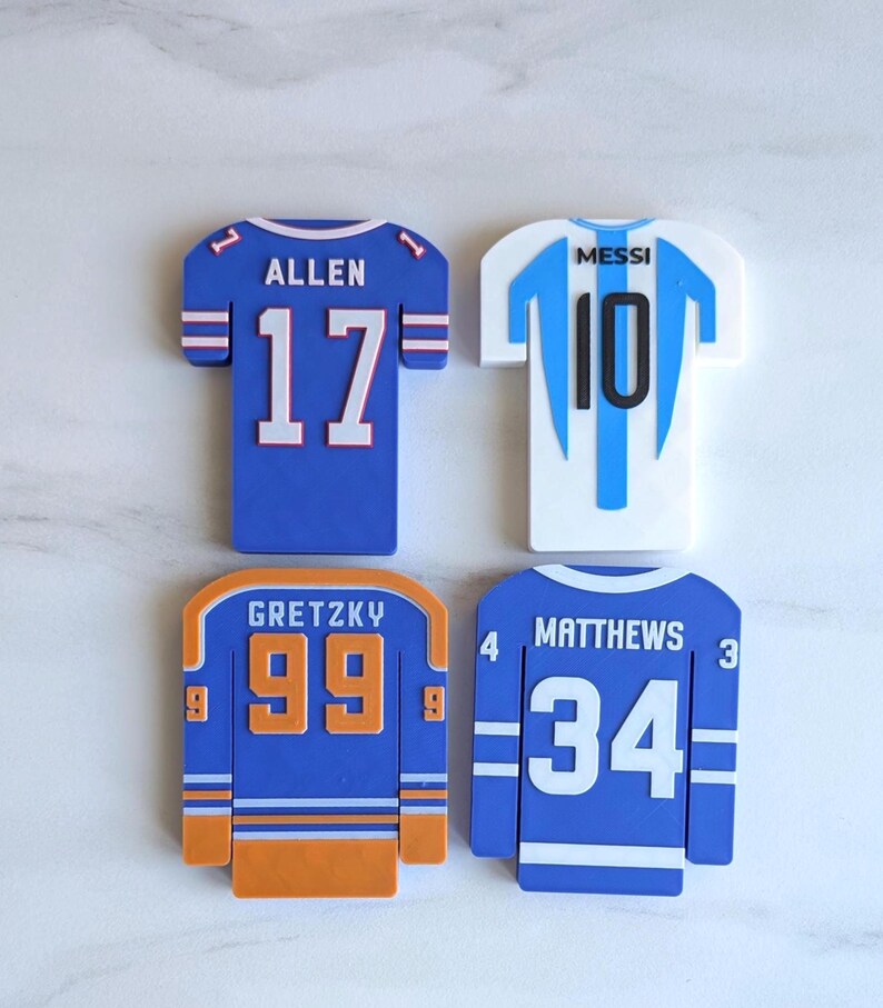 3D Printed Custom Sports Jersey Coaster Set: Hockey, Baseball, Soccer ...