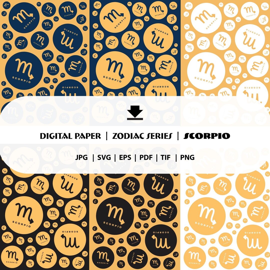 Editable Digital Paper SCORPIO Zodiac Png Eps Svg Jpg Tif Pdf - Etsy