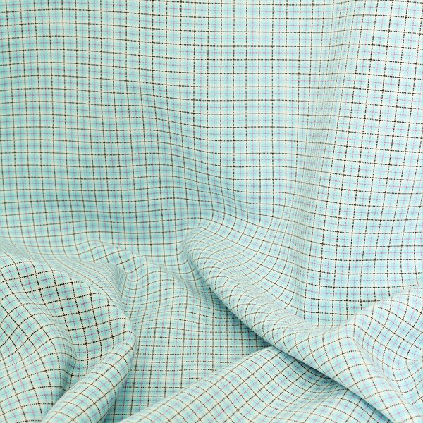 Blue Check Fabric - Etsy UK