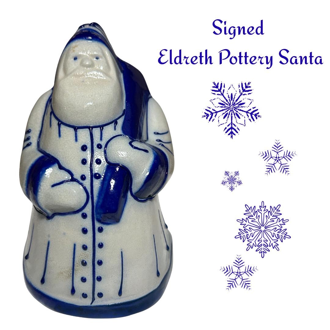 1993 Eldreth Pottery Santa – 7" Chubby Santa and Bag | Handcrafted Folk ...