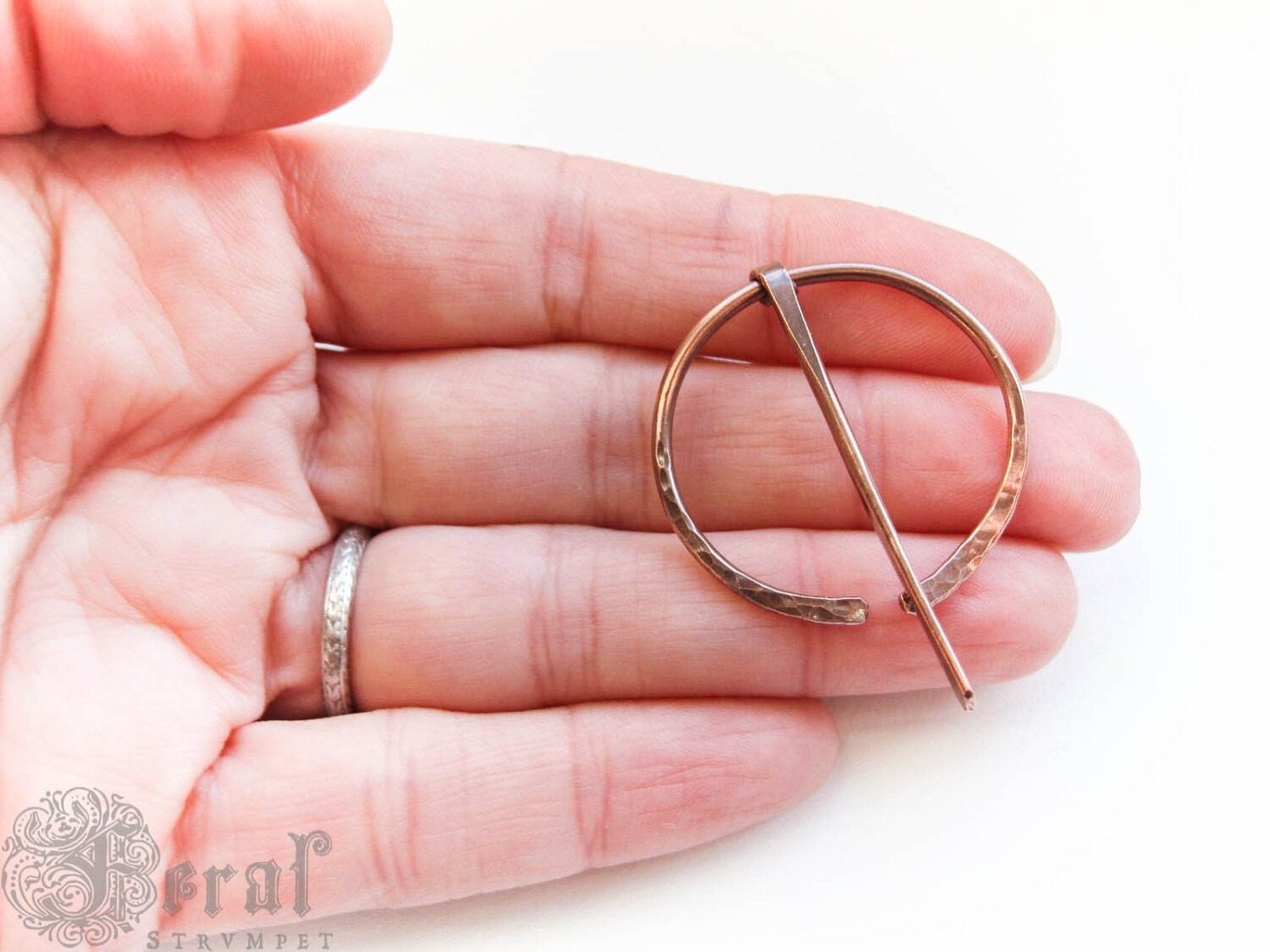 Cloak Pin of Hand Forged Copper Shawl Pin. Knitting Clasp. Anglo Saxon ...