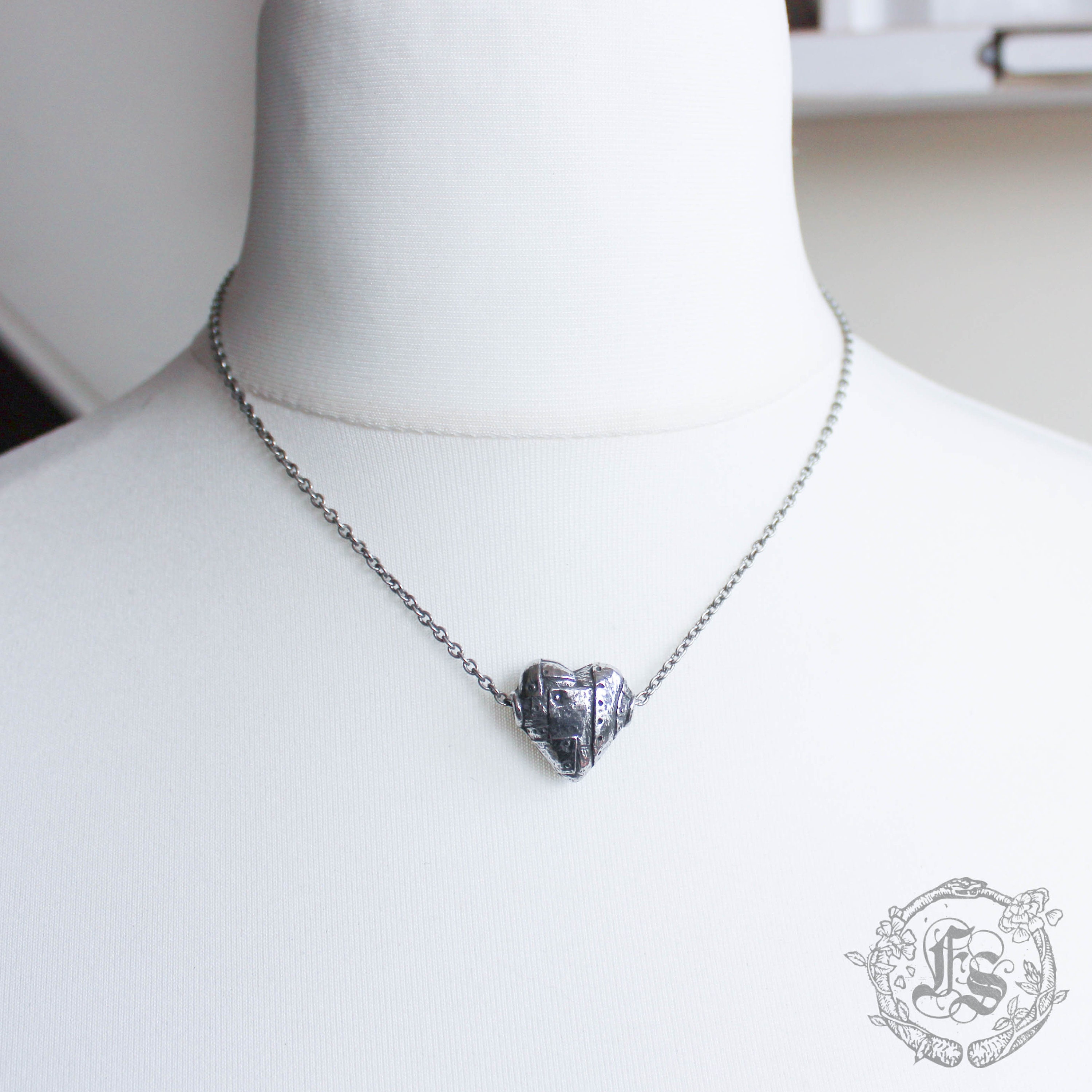 Rustic Pewter Heart Everyday Necklace. Survivor's Heart. - Etsy UK