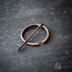 Cloak Pin of Hand Forged Copper Shawl Pin. Knitting Clasp. Anglo Saxon ...
