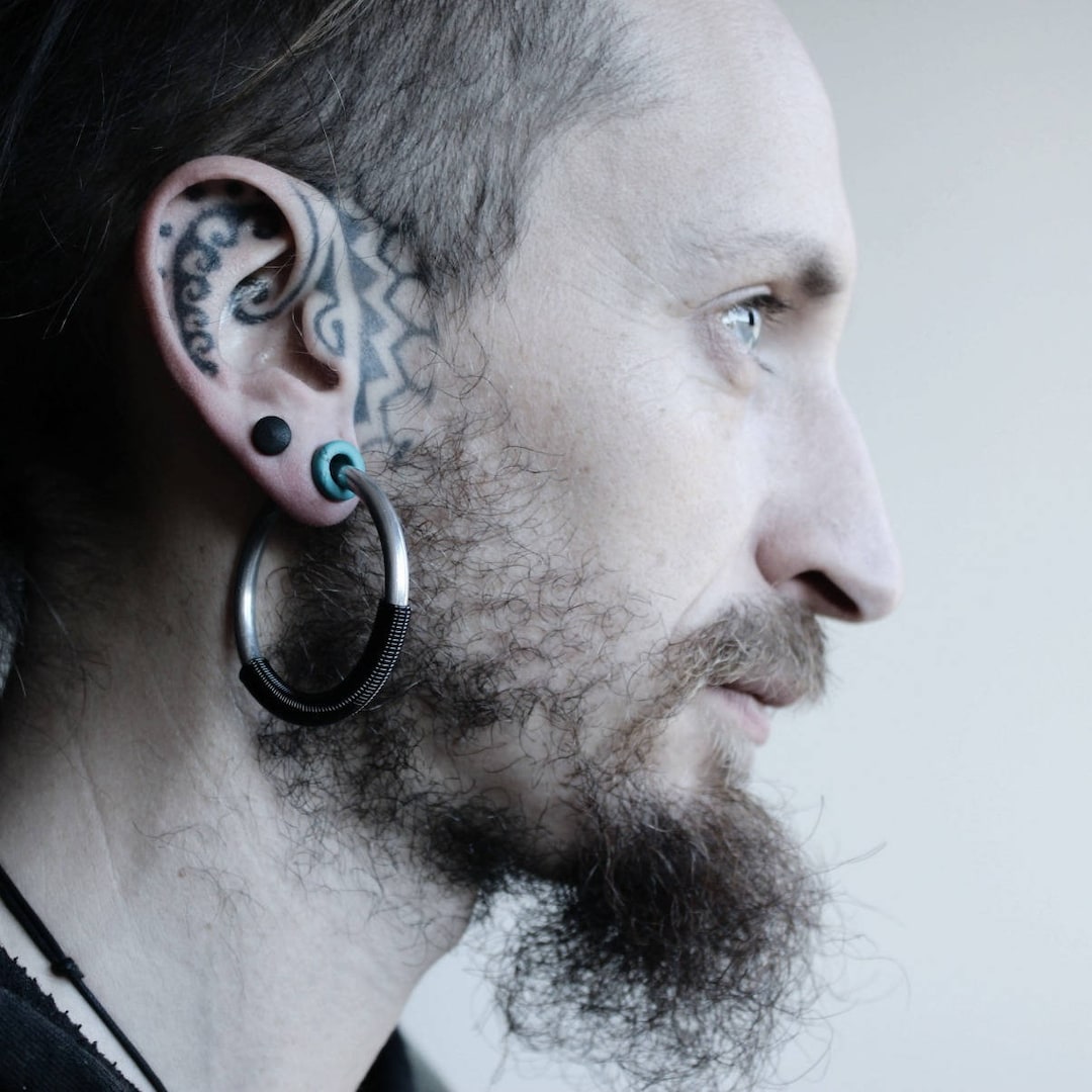 Custom Large Gauge Ear Weight Threaders. 4g Orbital Hoops. Aluminium ...