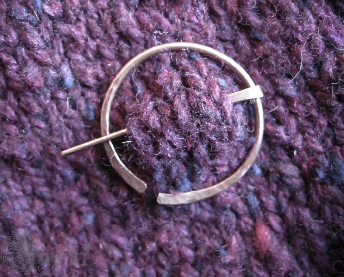 Cloak Pin of Hand Forged Copper Shawl Pin. Knitting Clasp. Anglo Saxon ...