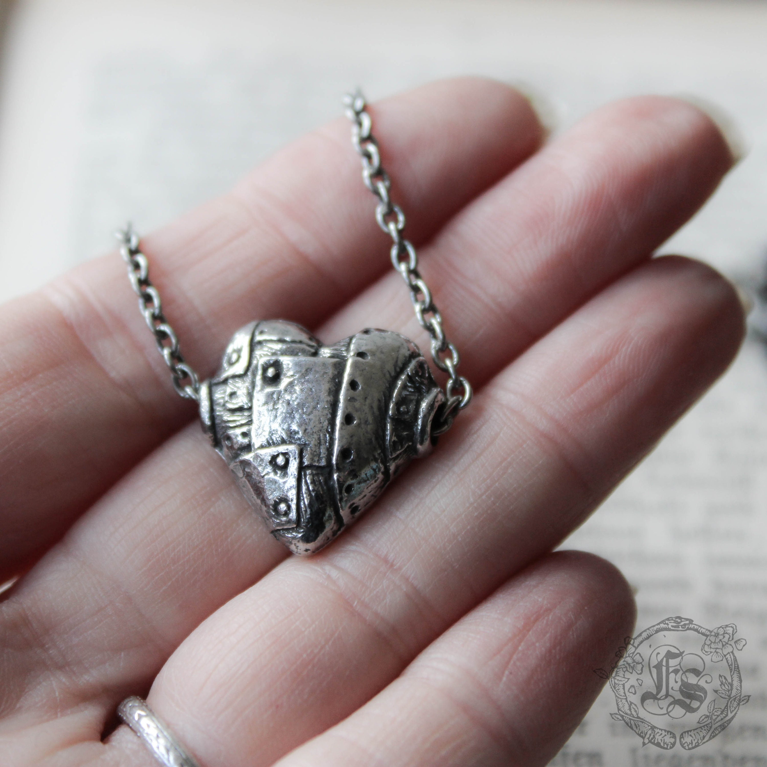 Rustic Pewter Heart Everyday Necklace. Survivor's Heart. - Etsy UK