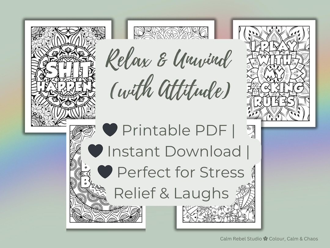 Swear Word Mandala Coloring Pages | Sassy Adult Printables (PDF) - Etsy