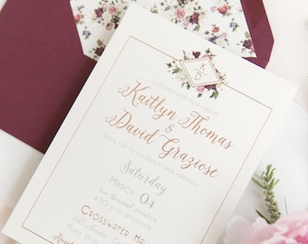 Wine Colored Wedding Invitation - Etsy