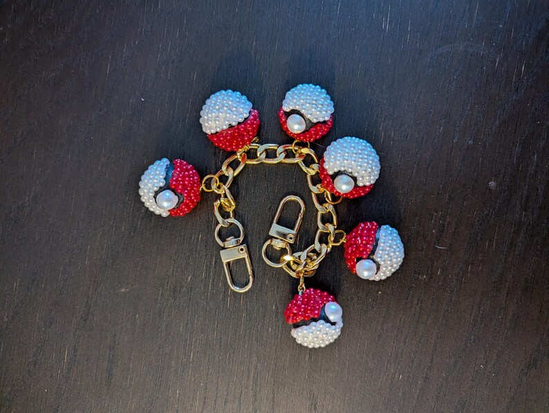 6" Handmade Pokeball Bag Chain for Purse or Backpack Pokemon Gift - Etsy