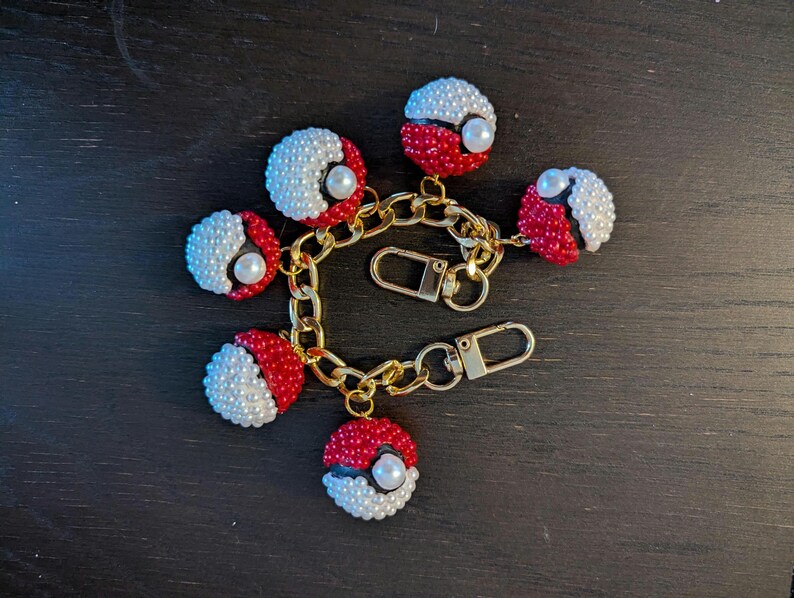 6" Handmade Pokeball Bag Chain for Purse or Backpack Pokemon Gift - Etsy