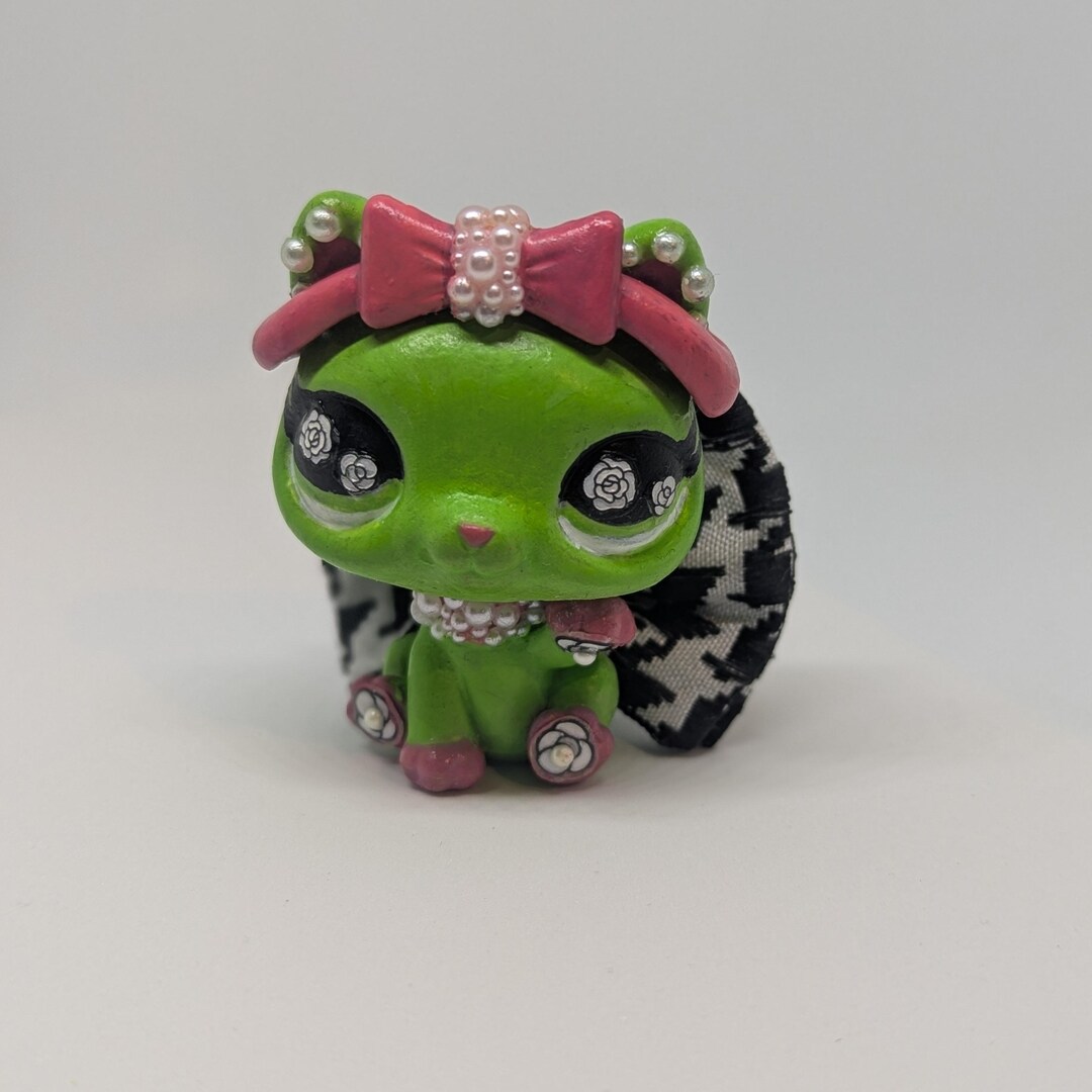 Littlest Pet Shop Custom Repaint - Lime Kitty With Accessories - Etsy