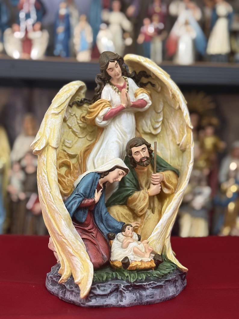 Christmas Nativity Angel Statue 30cm | Holy Family Figurine With ...