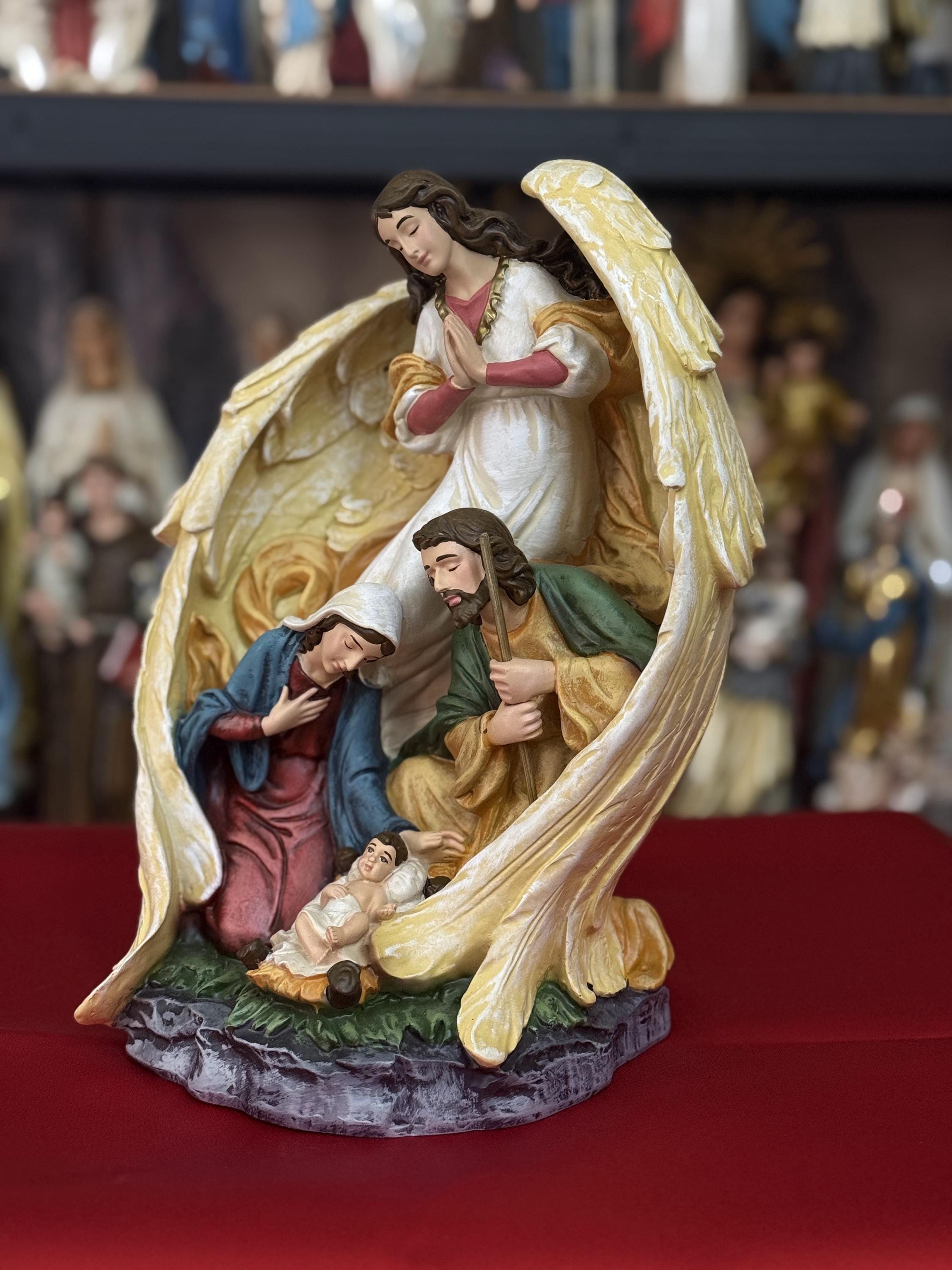 Christmas Nativity Angel Statue 30cm | Holy Family Figurine With ...
