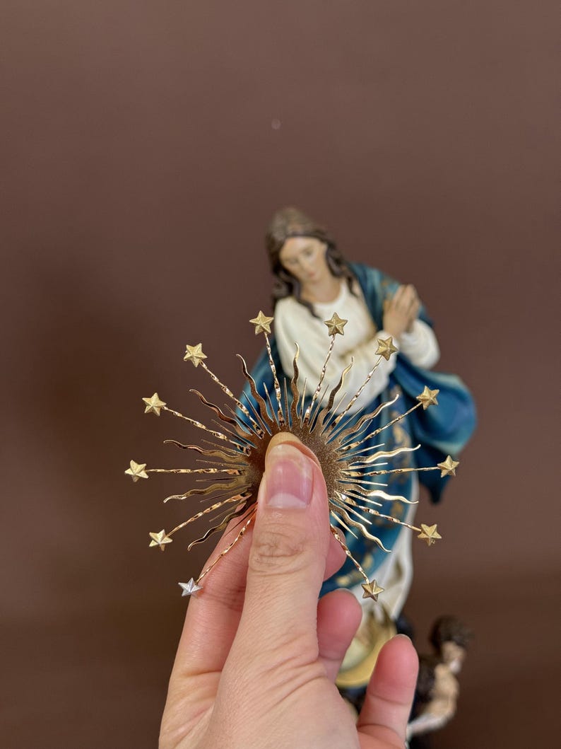 Virgin Mary Immaculate Conception Statue 40cm | Hand Painted Composite ...