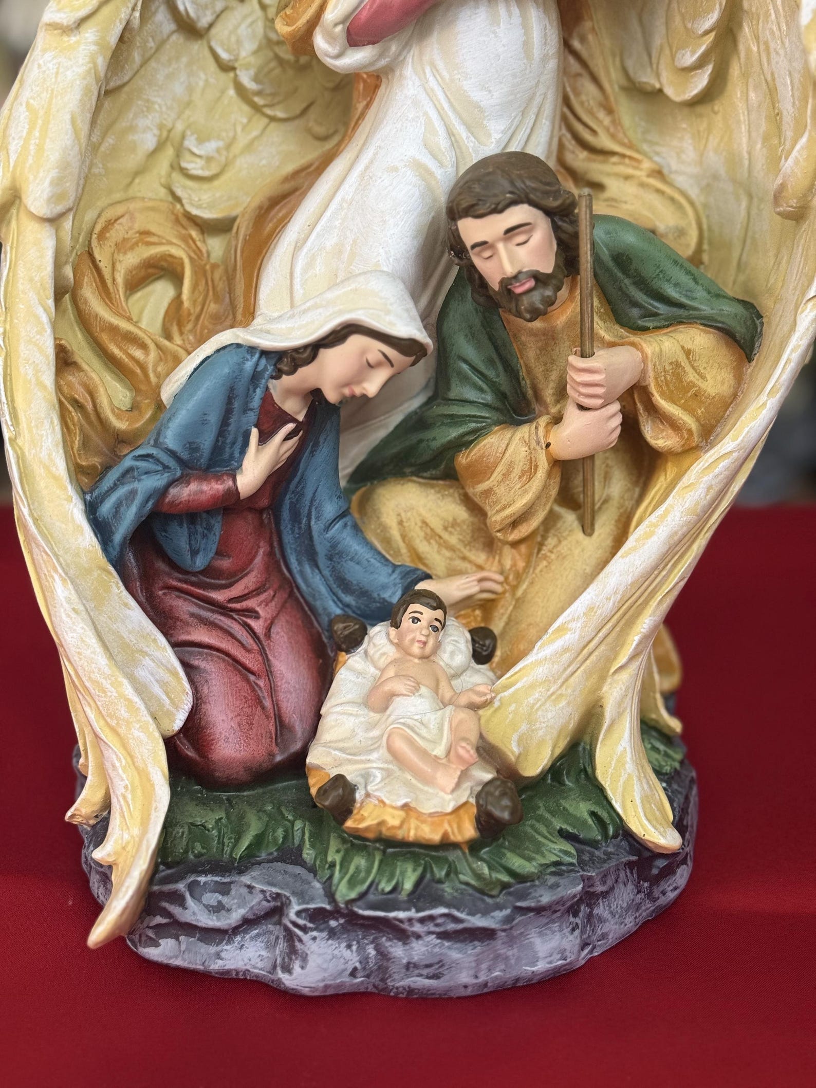 Christmas Nativity Angel Statue 30cm | Holy Family Figurine With ...