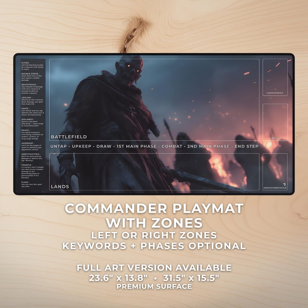 MTG Zombie Playmat - MTG Commander Zones & Keywords - Etsy