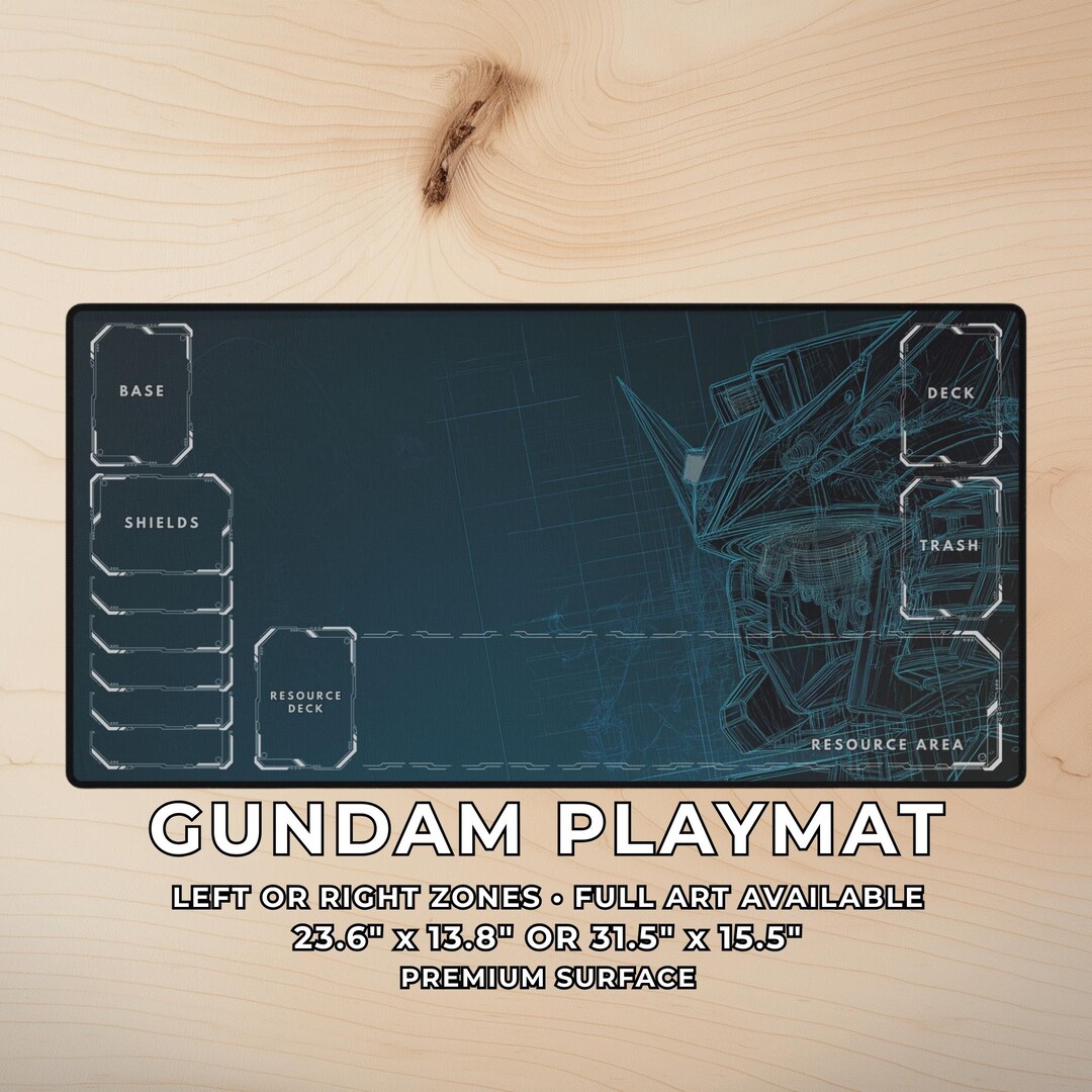 Gundam Playmat – Mecha Blueprint Tactical Design Desk Mat | TCG Gaming ...