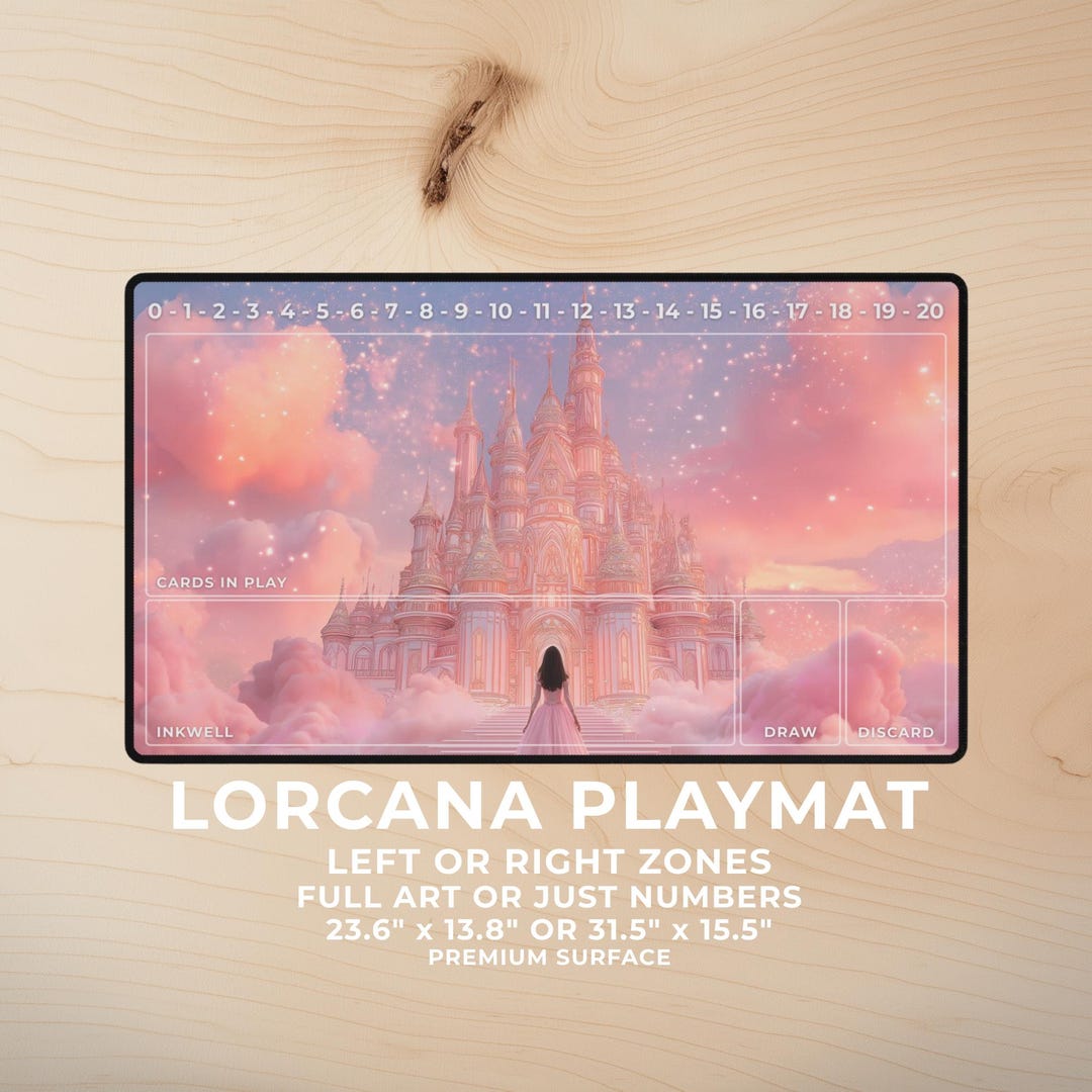 Lorcana Playmat – 24×14 / 32×16 | Pink Dream Castle Full Art or Zones ...