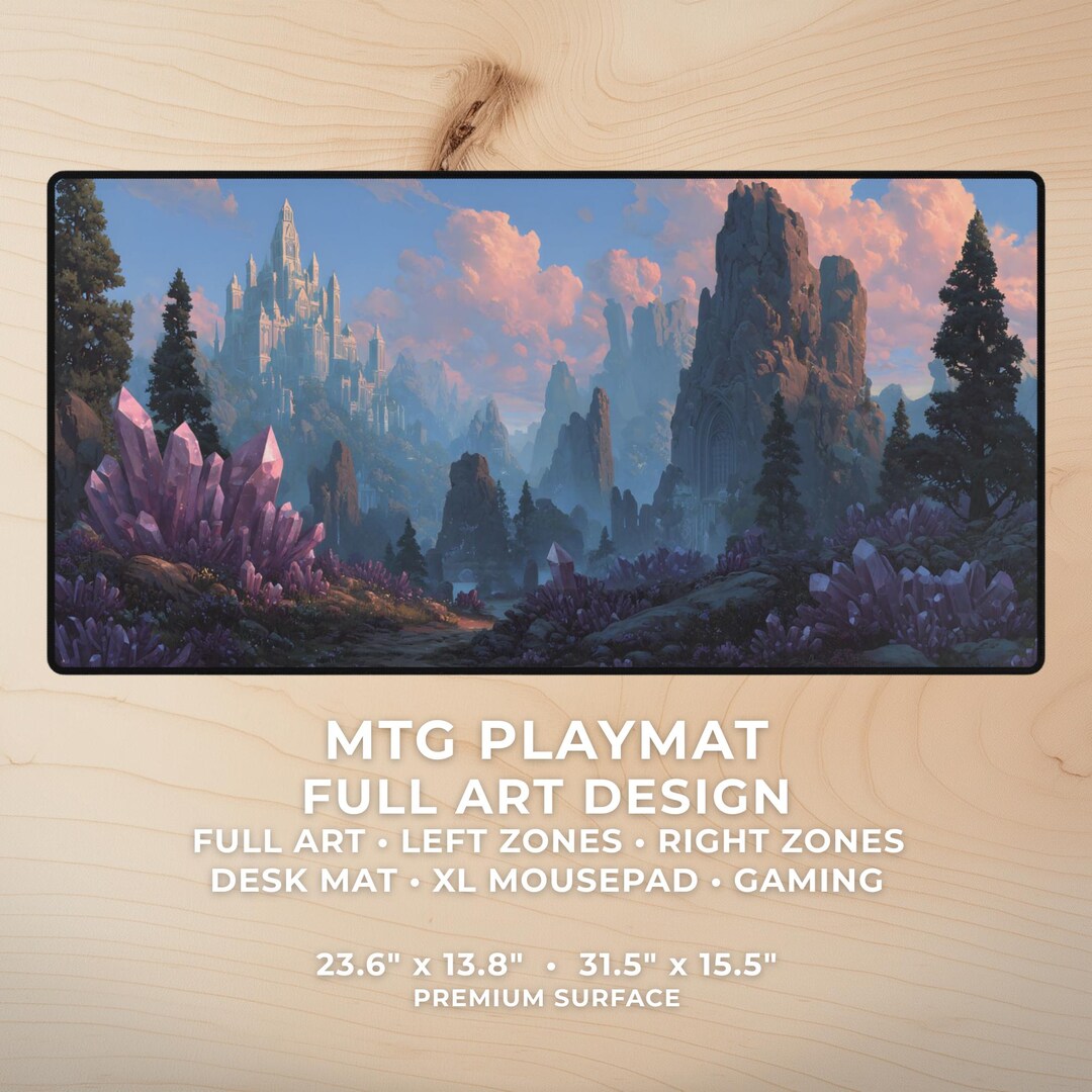 MTG Playmat Fantasy Crystal Landscape | Magic the Gathering Mat With ...