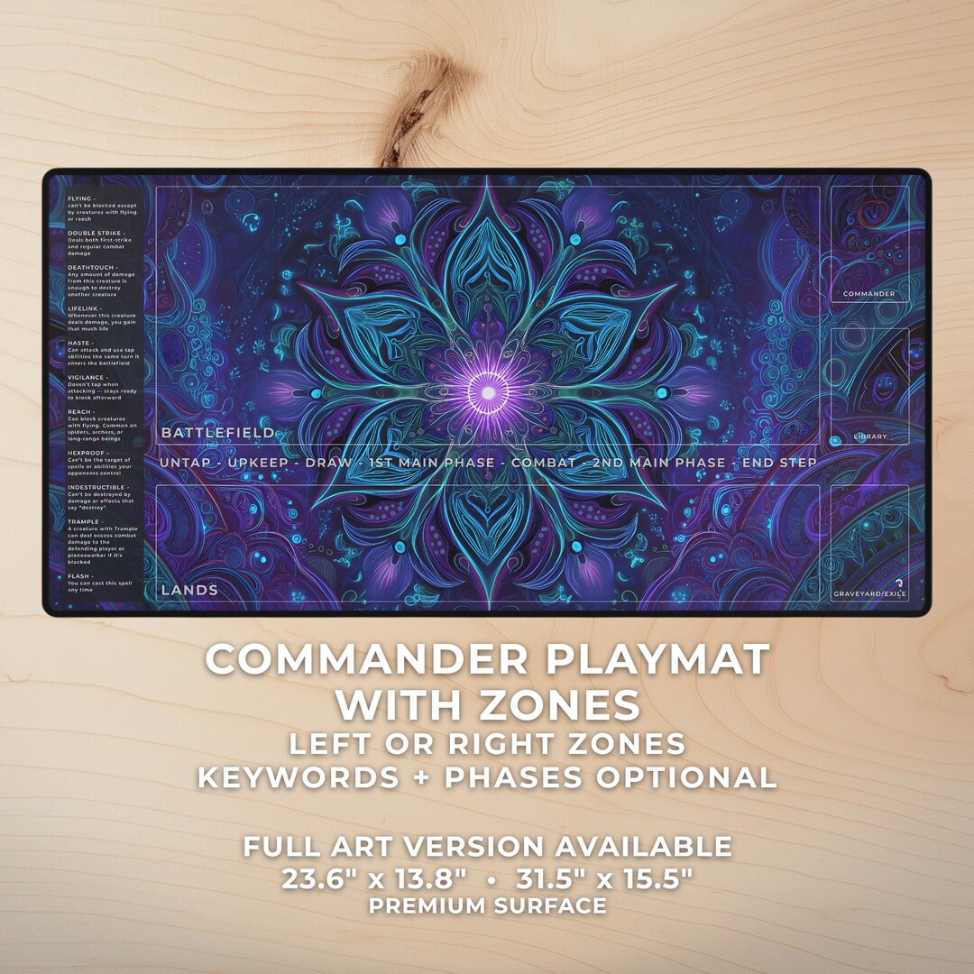 MTG Commander Playmat – Psychedelic Mandala Lotus Playmat – Trippy ...