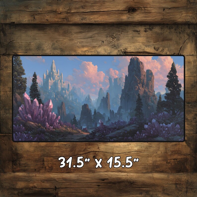 MTG Playmat With Zones – Crystal Valley Commander Playmat – Magic the ...