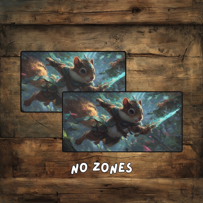MTG Commander Playmat With Zones – Fantasy Squirrel Playmat – Magic the ...