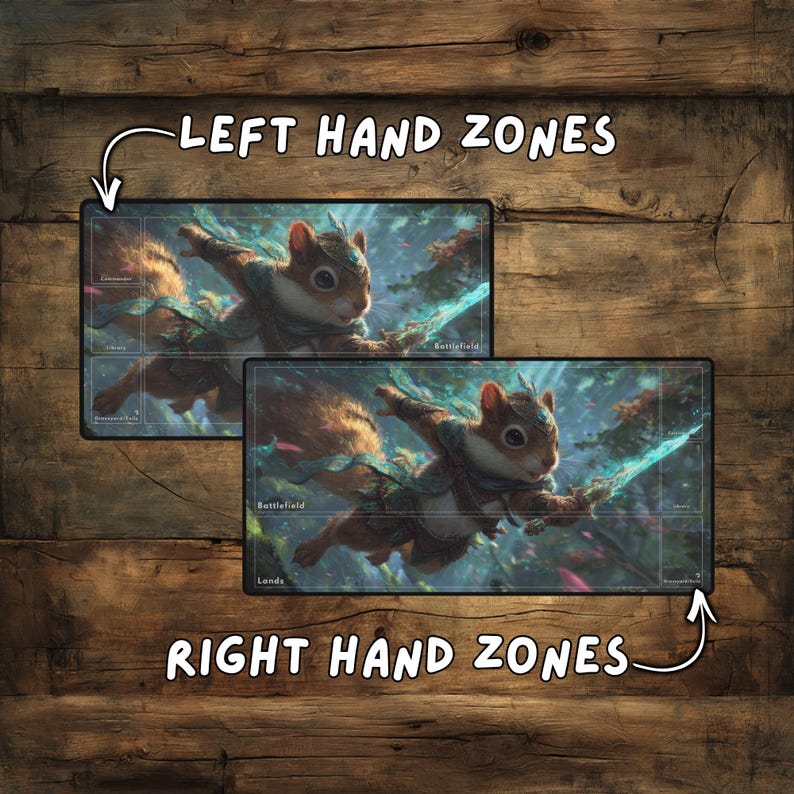 MTG Commander Playmat With Zones – Fantasy Squirrel Playmat – Magic the ...