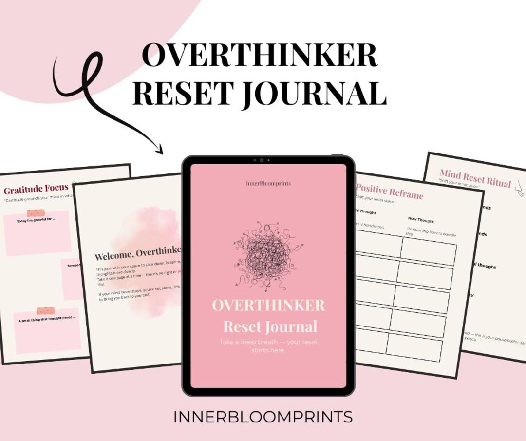 Overthinker Reset Journal | Printable Selfcare Workbook | Calm Mind ...