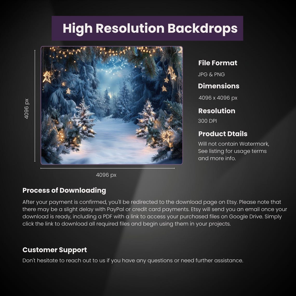 Christmas Tree Digital Backdrop Studio Photography Portrait Background ...