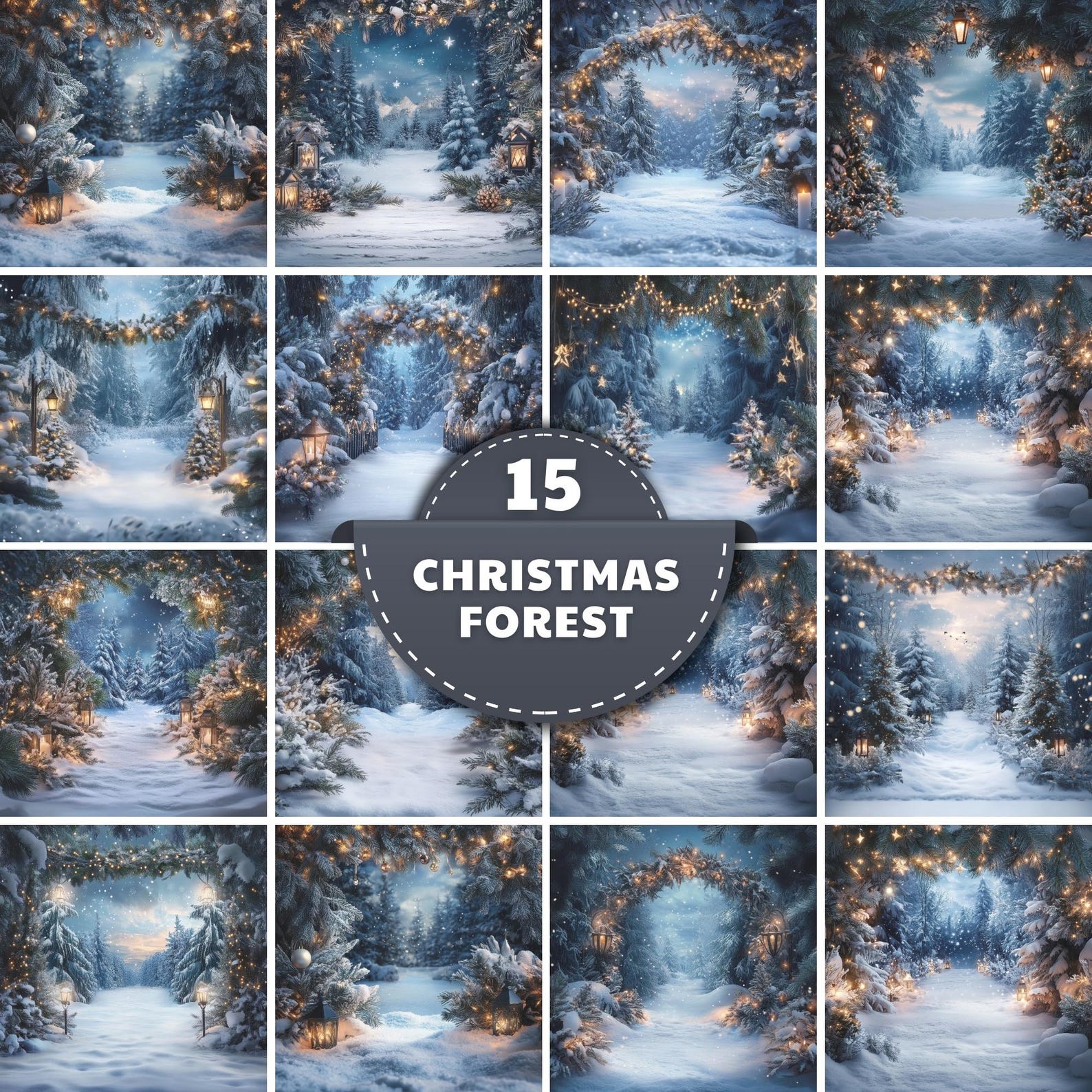 Christmas Tree Digital Backdrop Studio Photography Portrait Background ...