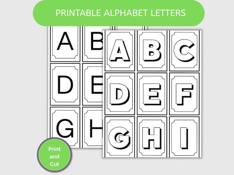 Printable Alphabet Letters, Black and White Alphabet Letters, Alphabet ...