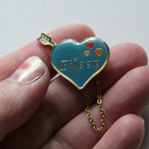Vintage Heart Shaped Eileen Name Enamel Brooch Lapel Pin 1980s - Etsy