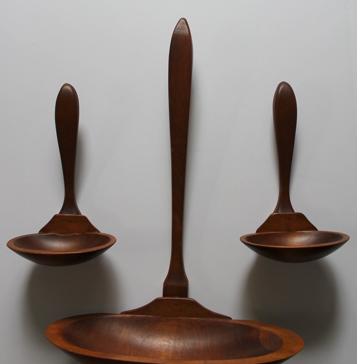 Vintage Set of 3 Wooden Ladle Plant Holder Hanging Wall - Etsy
