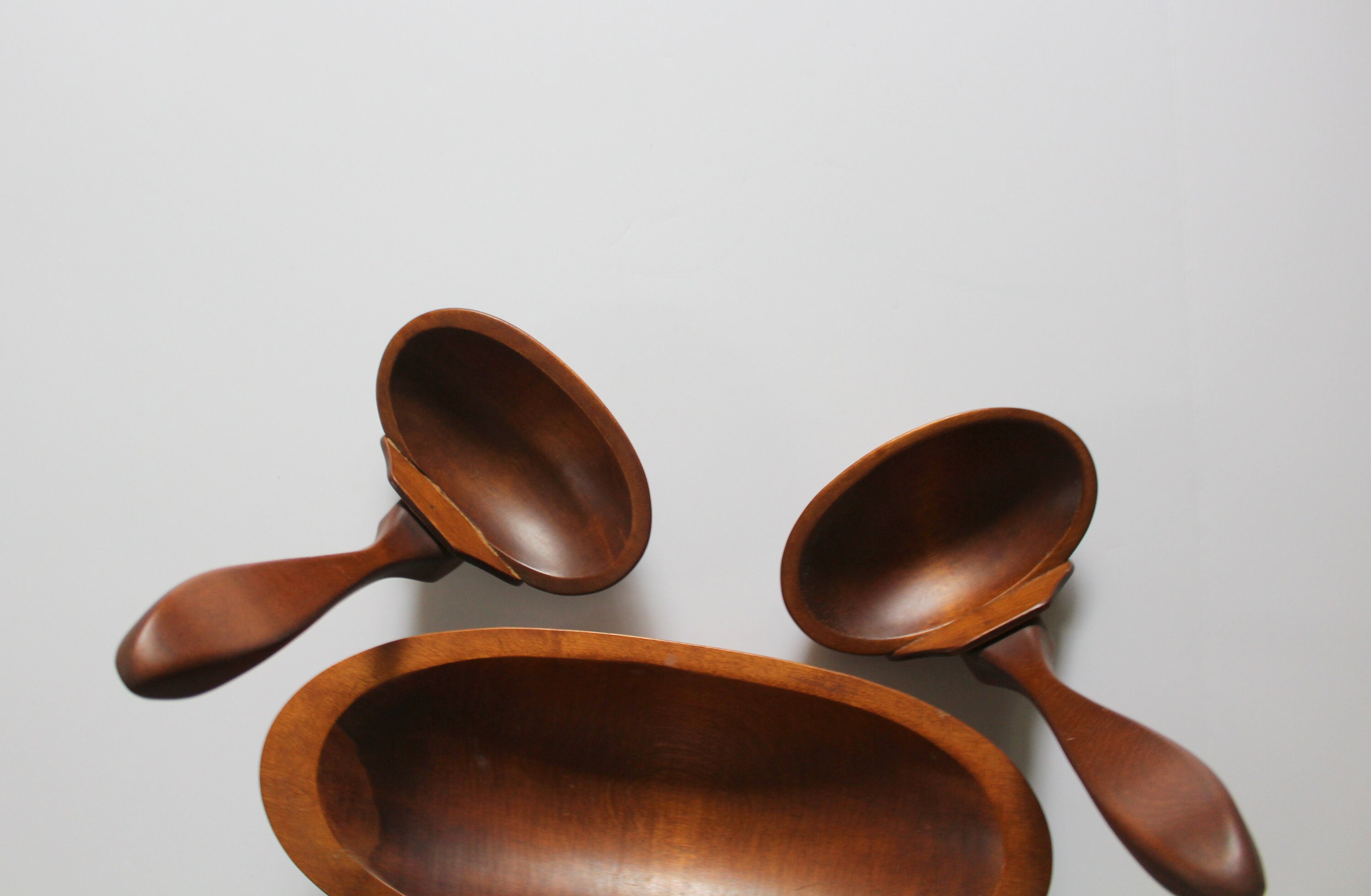 Vintage Set of 3 Wooden Ladle Plant Holder Hanging Wall Baskets 1970s ...