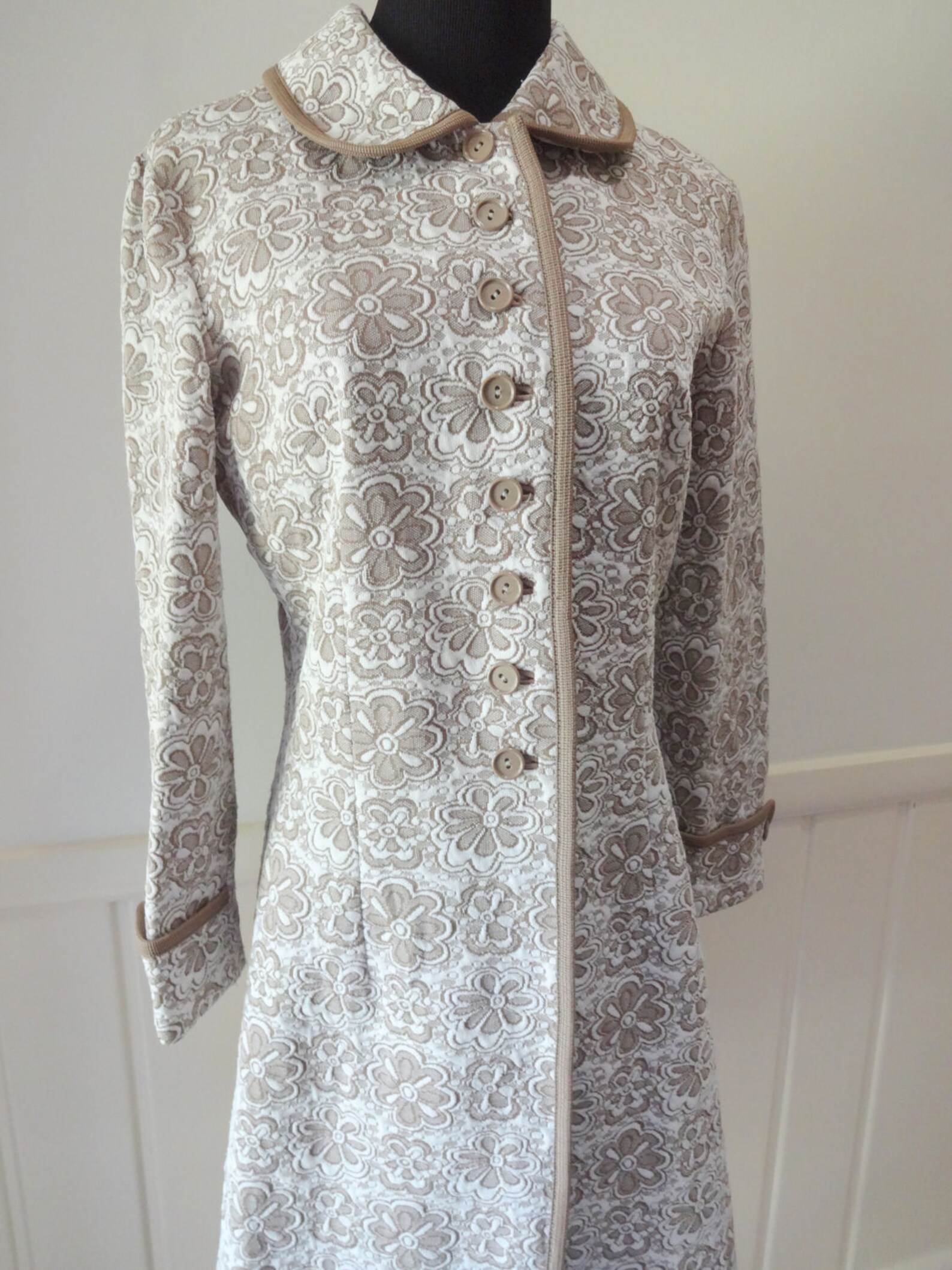 Vintage Ilgwu Union Made Floral Pattern Full Length Coat 1960s | Etsy