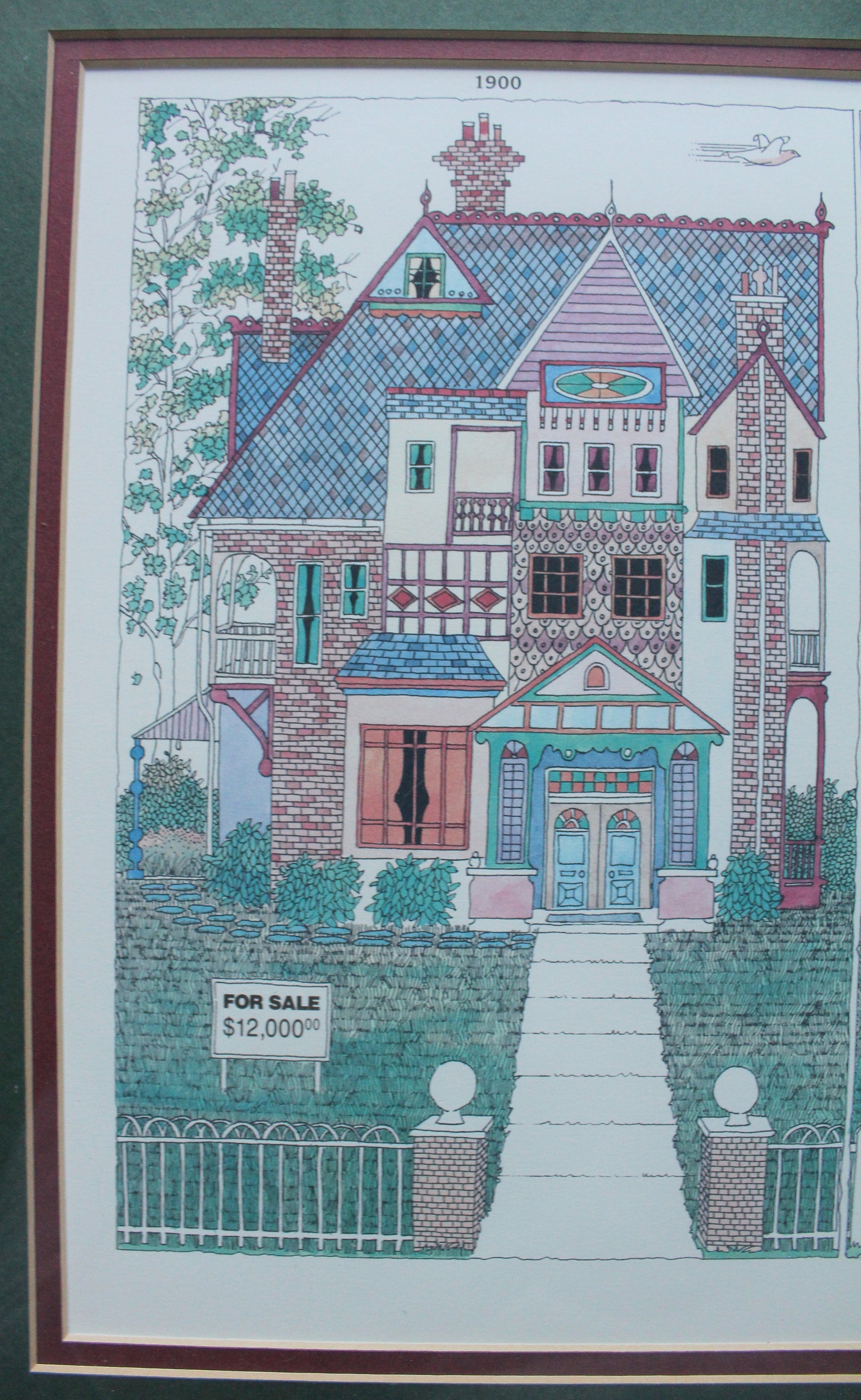 Vintage Bruce B Johnson Signed Print Unreal Estate Framed Wall - Etsy