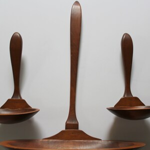 Vintage Set of 3 Wooden Ladle Plant Holder Hanging Wall Baskets 1970s ...