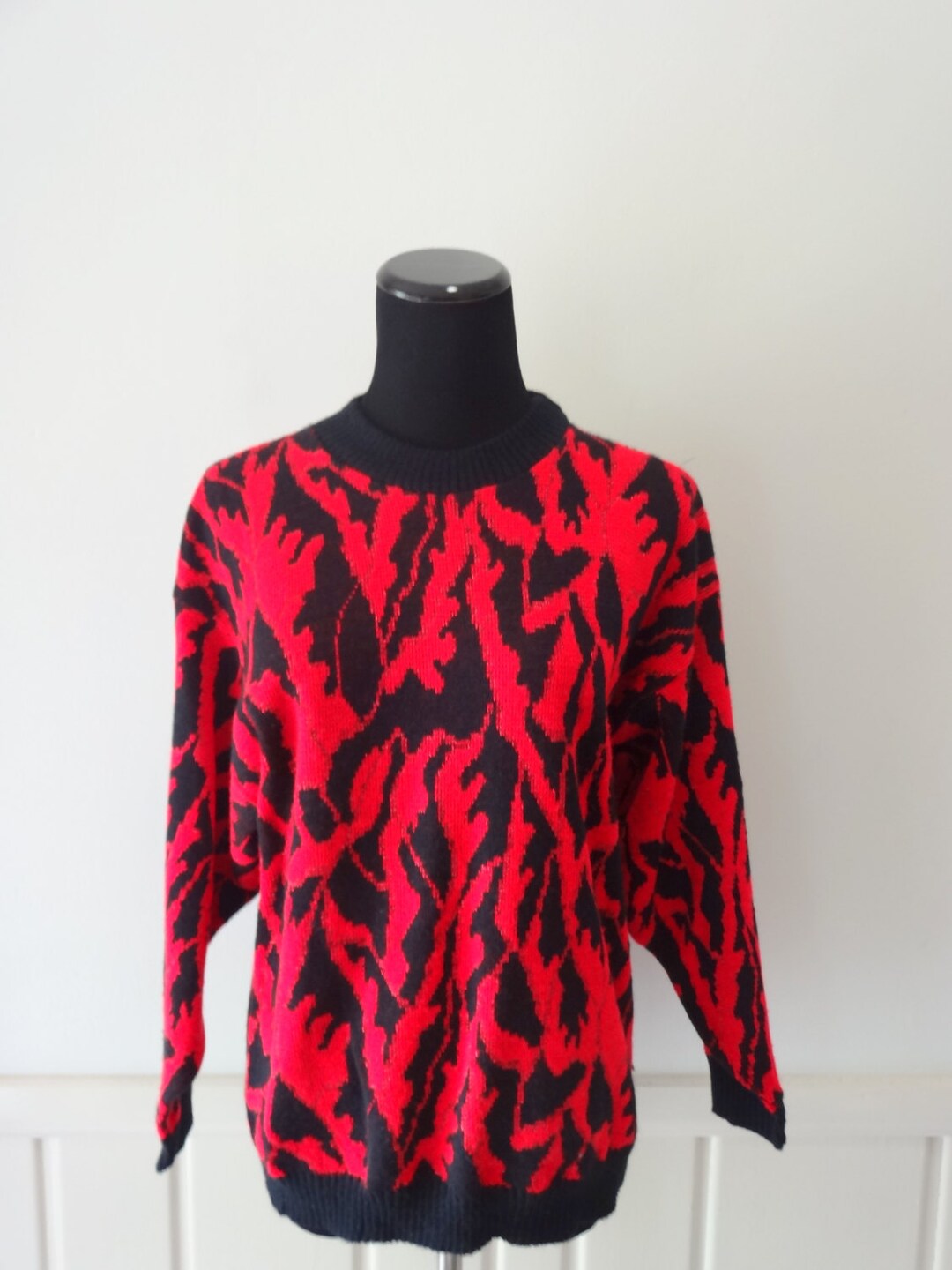Vintage Burlington Flame Pattern Acrylic Sweater 1980s - Etsy