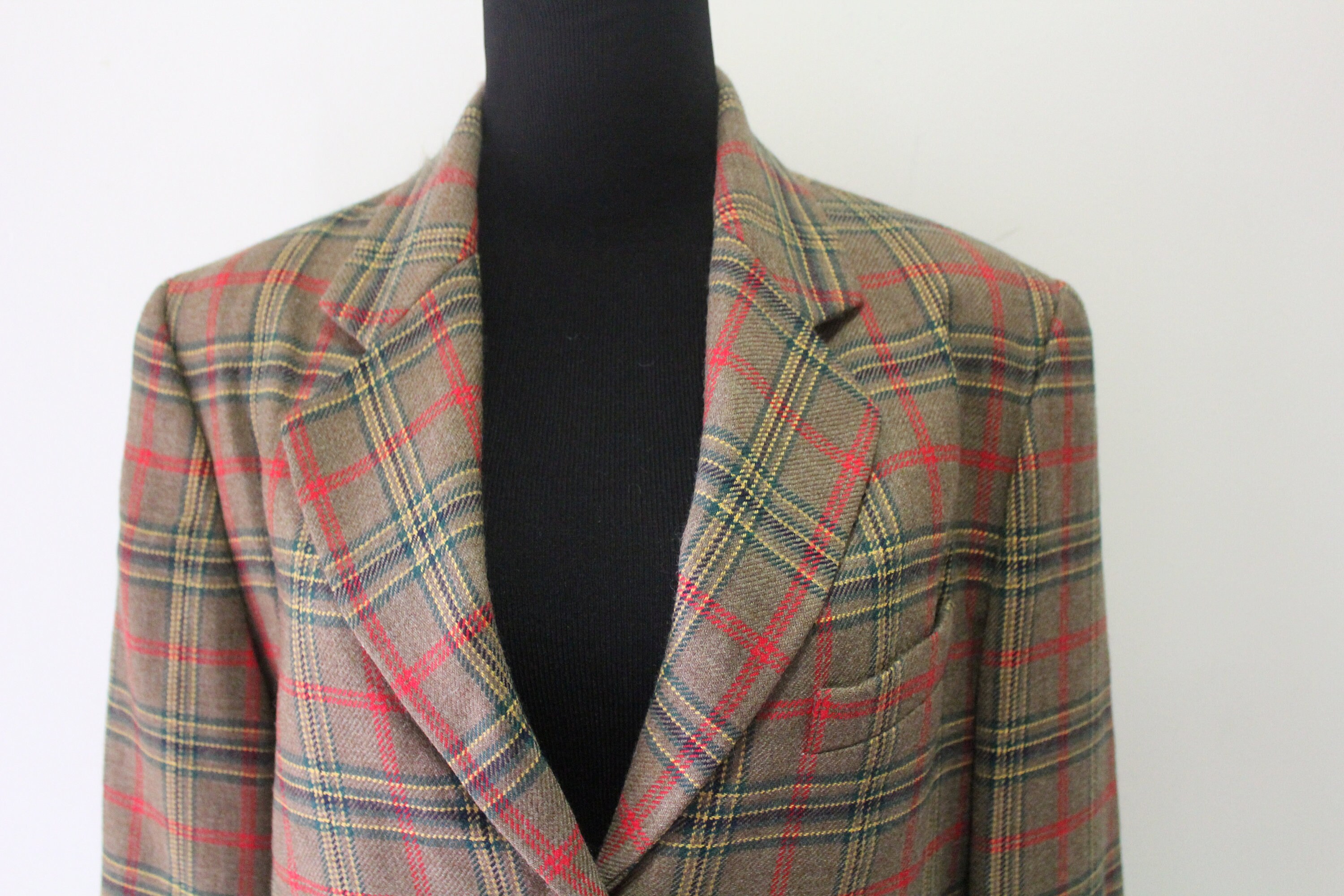 Vintage Gap Brown Plaid 100% Worsted Wool Blazer Size Medium - Etsy