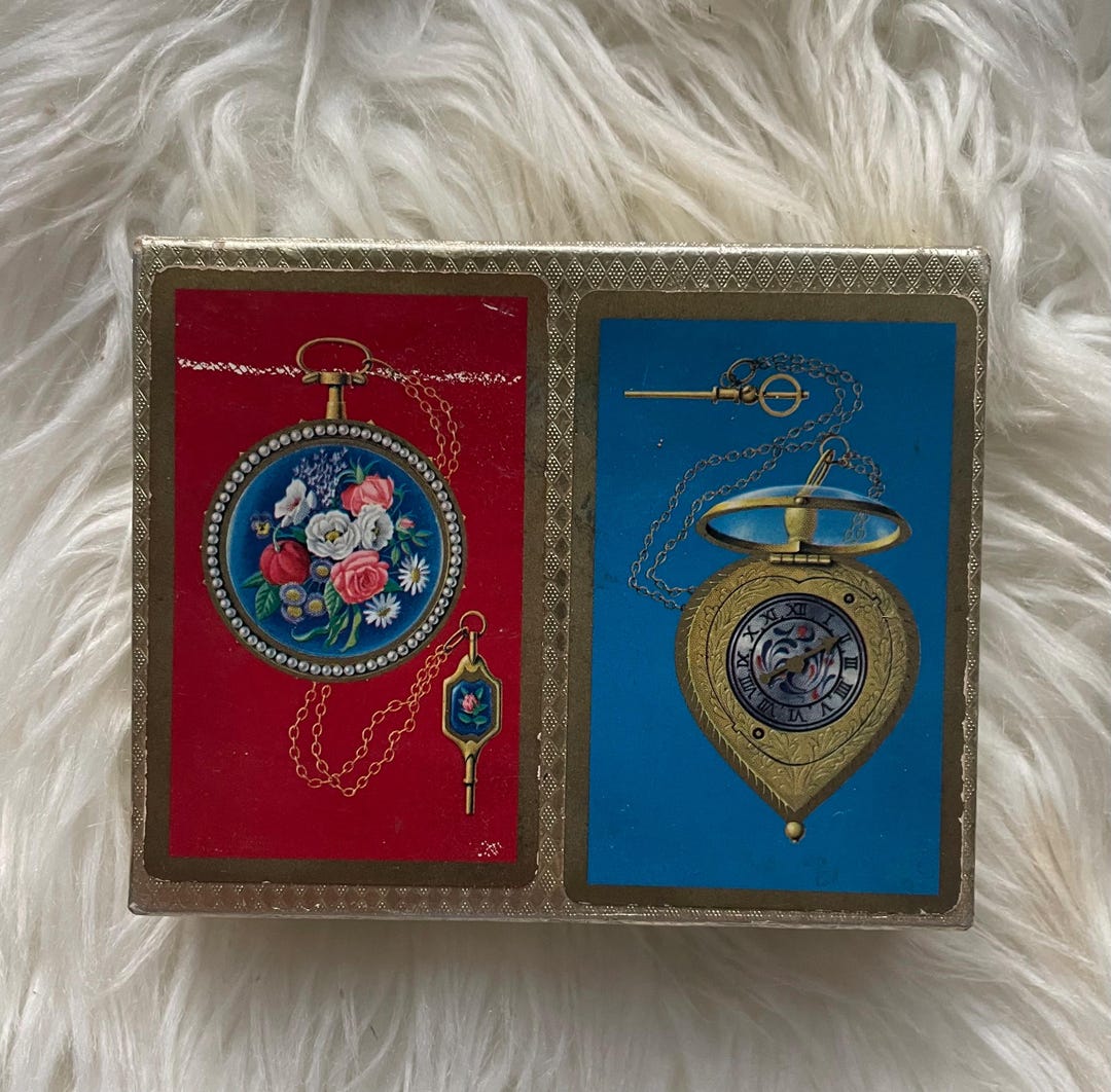 Vintage Crown Double Pack Antique Perfume Bottle Pattern Playing Card ...