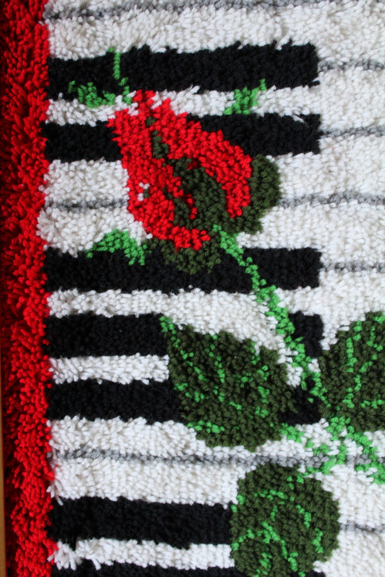Vintage Red Rose on Piano Keys Latch Hook Yarn Framed Art 1980s - Etsy