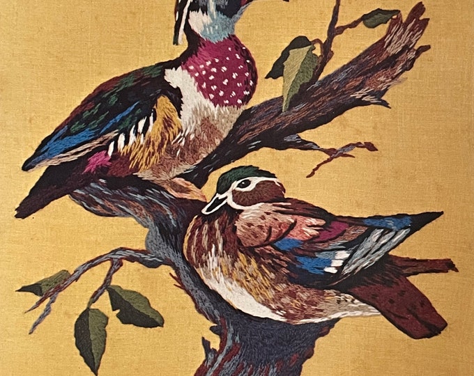 Vintage Two Ducks Wood Duck Couple Creative Needlepoint Stitchery Kit ...