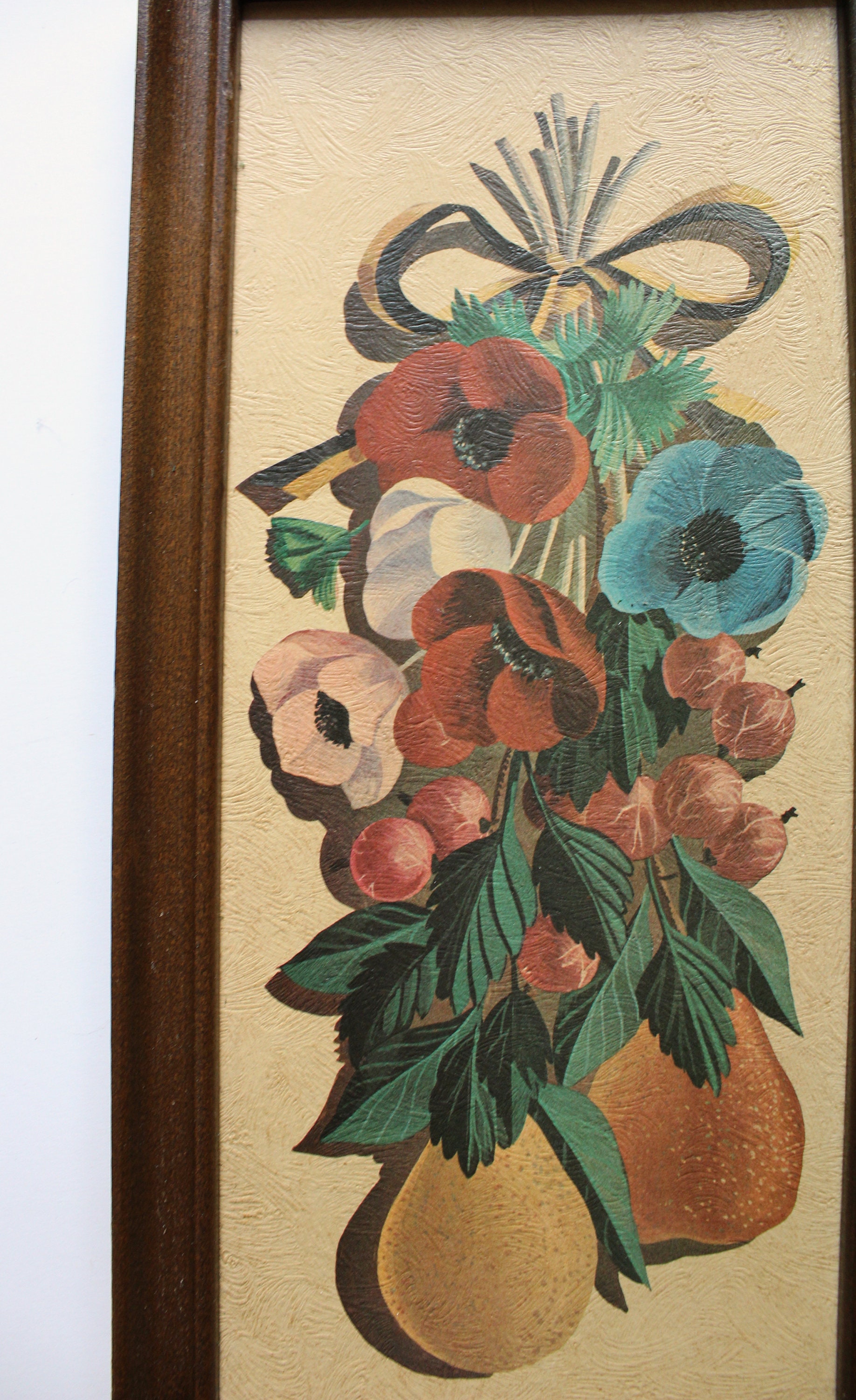 Vintage Dickson's Heirloom of Tomorrow Pair of Framed Flowers and Fruit ...