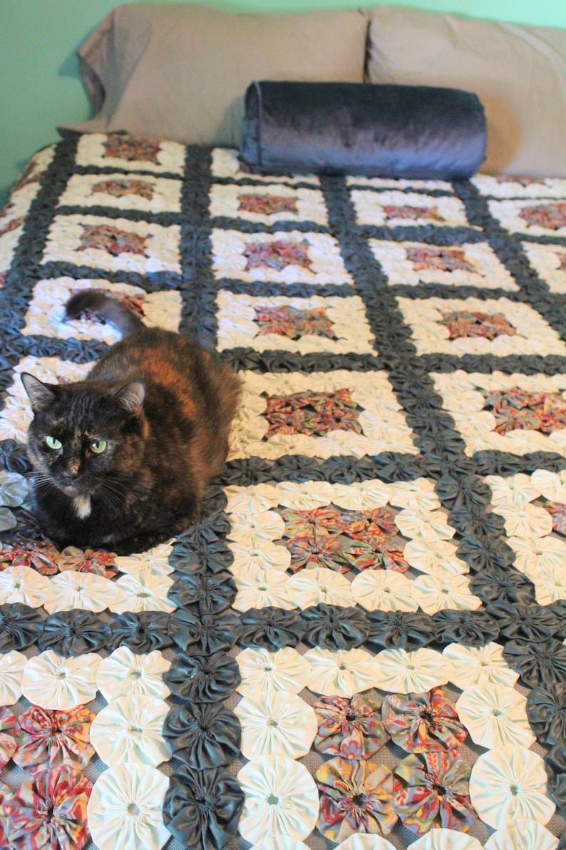 Vintage Handmade Yo-yo Quilt Bedspread 1950s - Etsy
