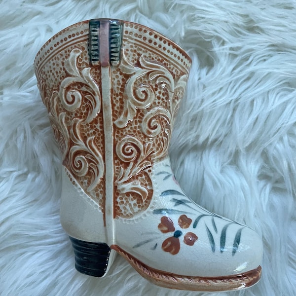 Ceramic White Boot Vase - Etsy